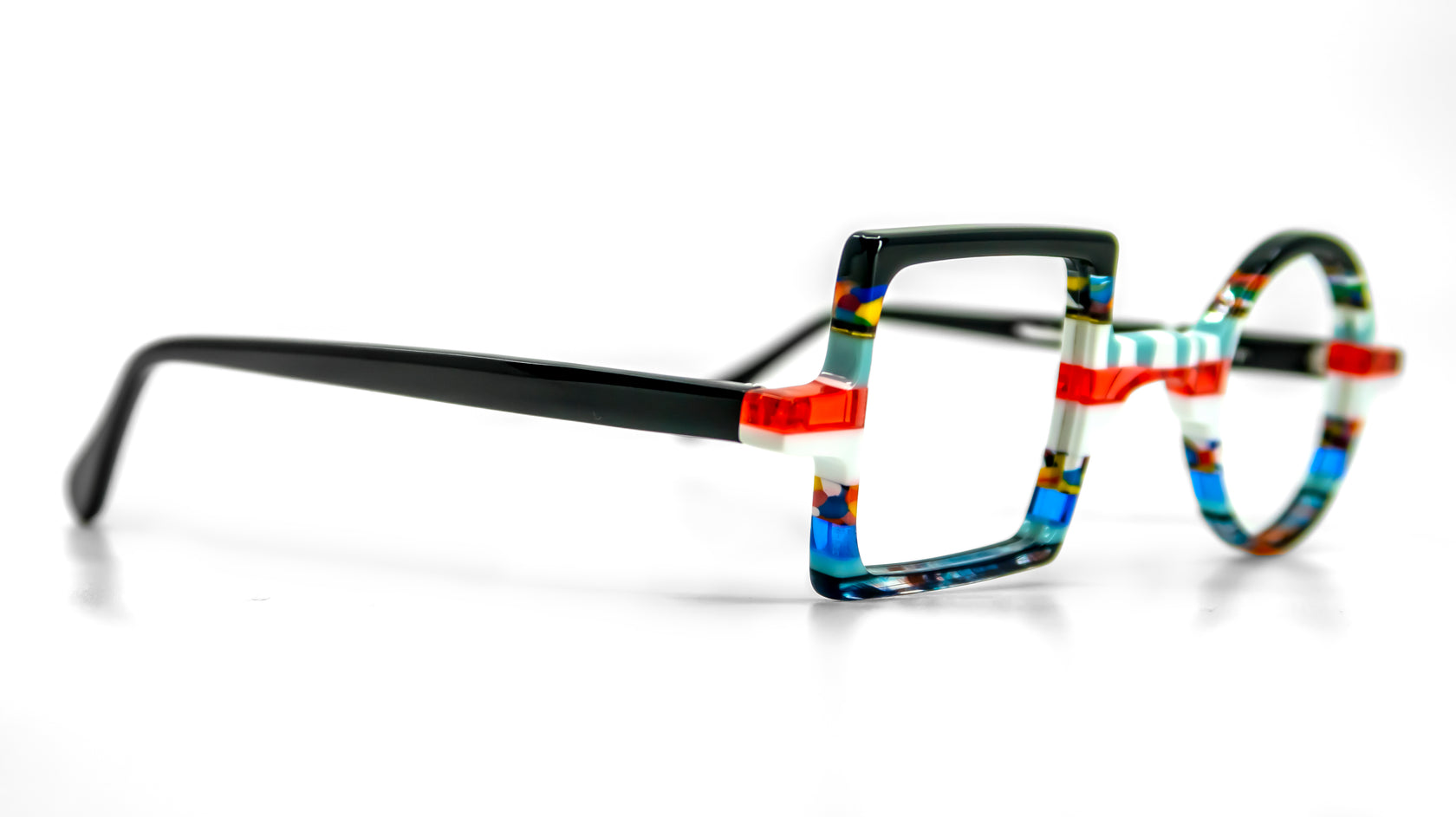 Square and Round 2653 La Bleu Multi-Color Glasses – La Bleu Optique